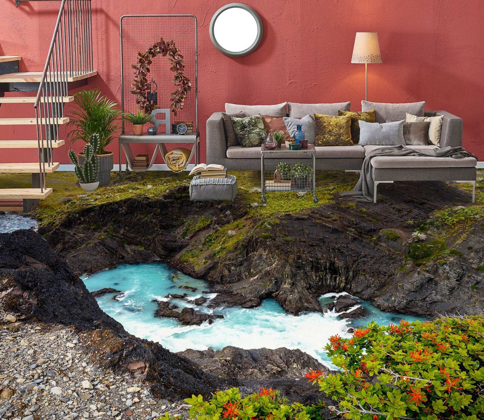 3D Blue Creek K1027 Floor WallPaper Murals Wallpaper Mural Print Luna ...