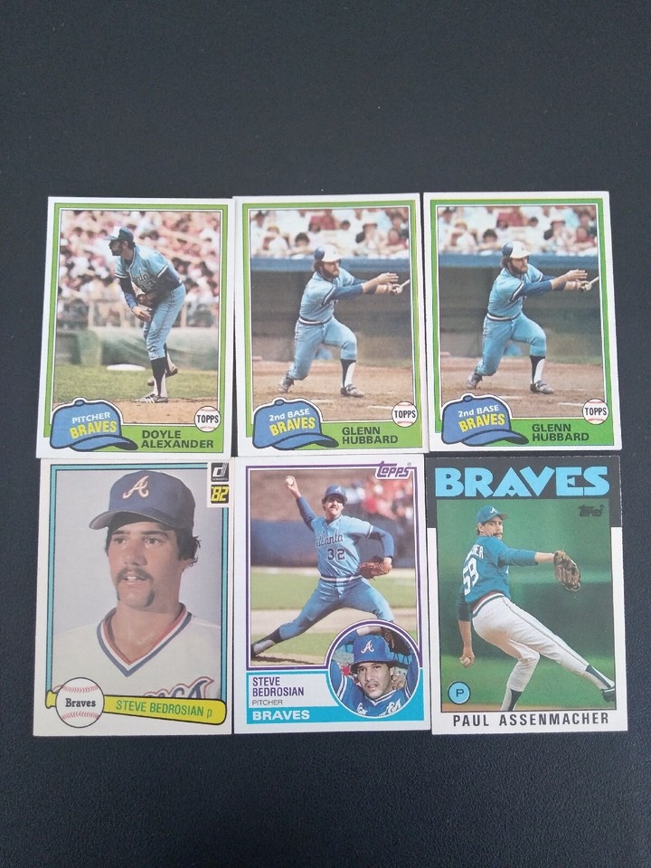 Atlanta Braves Vintage And Junk Wax Era Baseball Cards Lot. Topps ...
