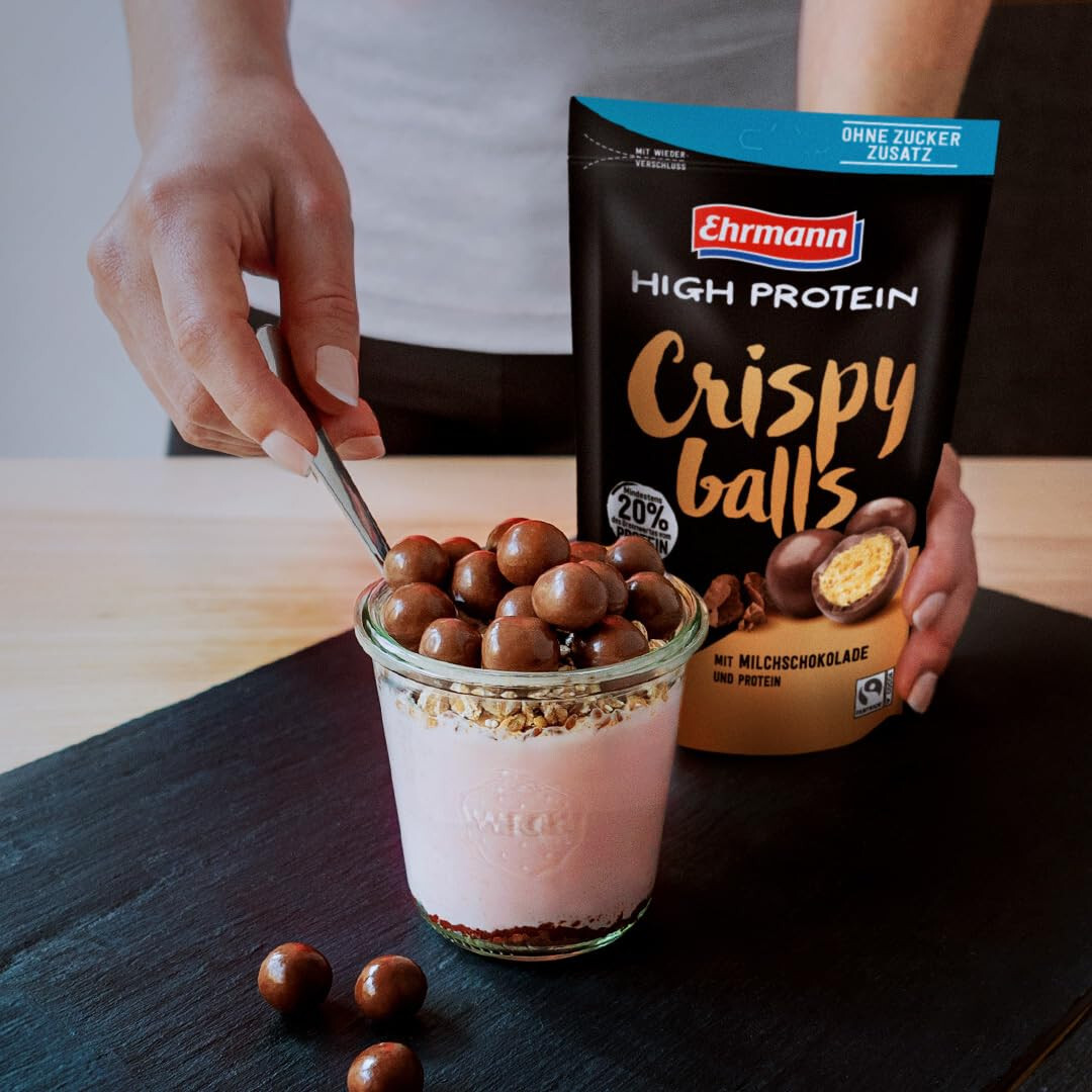 Ehrmann High Protein | Crispy Balls | Milchschokolade 6x55g Beutel = 330g | eBay.de
