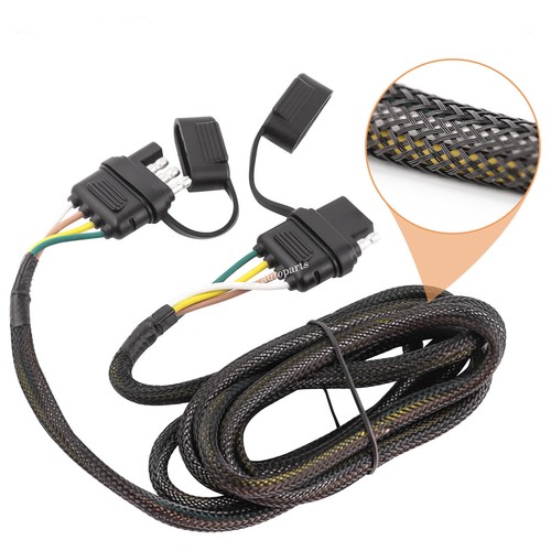 8ft Trailer Wiring Harness Towing Extension Cable 4-Pin Flat Wire ...