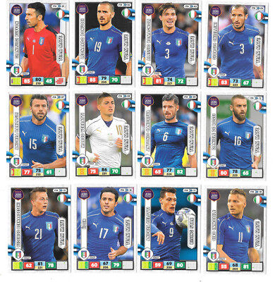 PANINI ADRENALYN FIFA WC ROAD TO RUSSIA 2018, ITALY SQUAD 12 Mint Cards ...