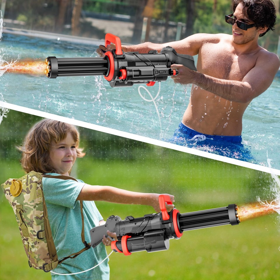 Gatling Electric Water Gun for Adults Kids Ages 8-12, Most Powerful ...