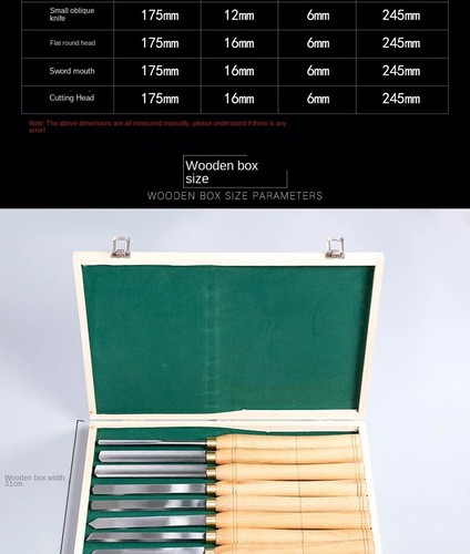 High-speed Steel Turning Tool 8PCS/SET Beech Wood Handle Woodworking ...