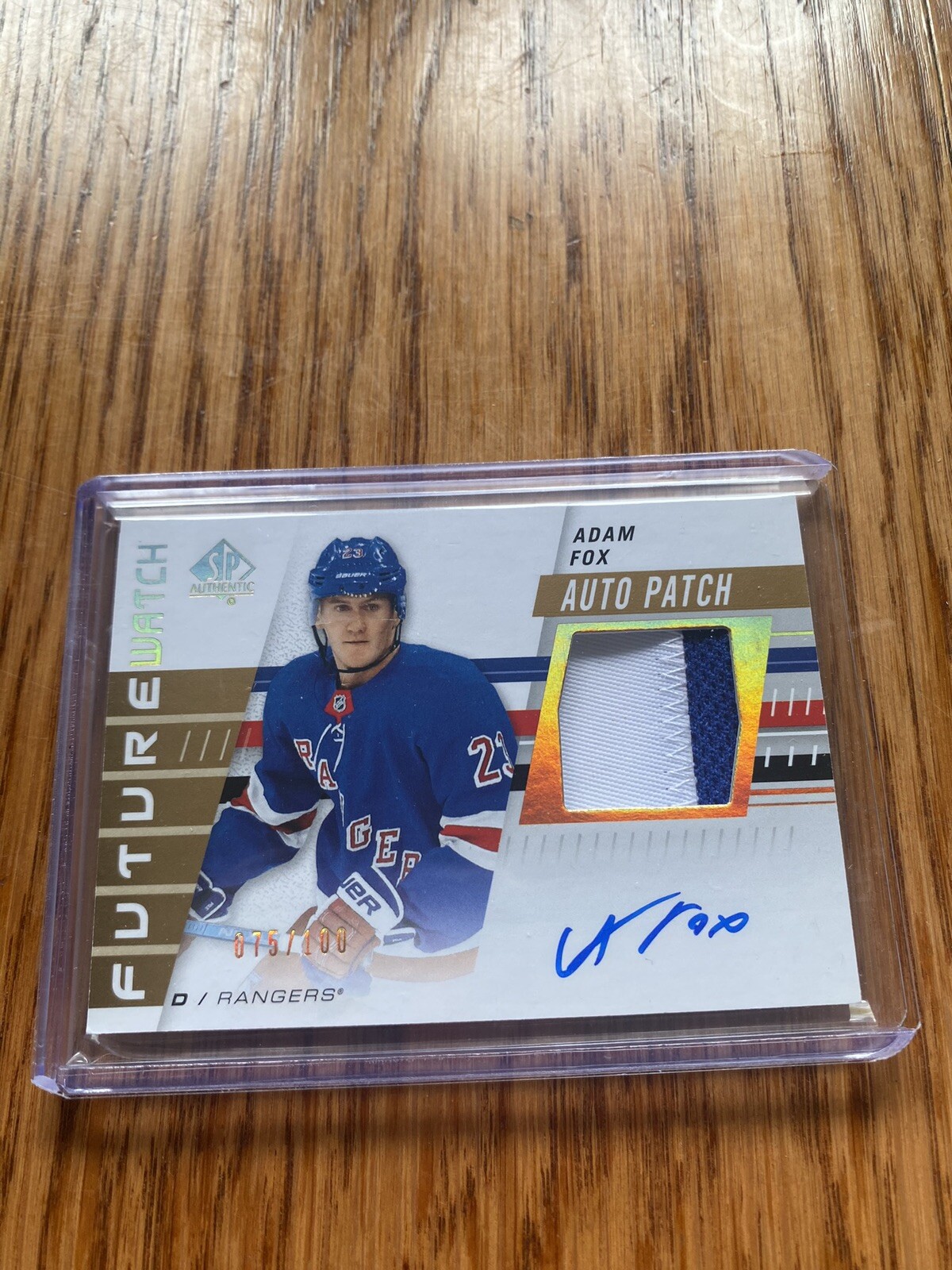 Adam Fox 2019-20 Upper Deck Sp Authentic Future Watch Auto Patch 75/100 ...