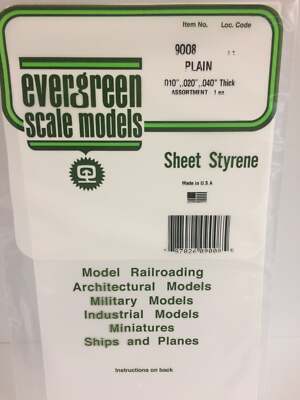 Evergreen Scale Models Styrene Sheet Plain 6 x 12in Assortment 9008 | eBay