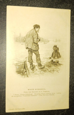 vtg postcard Barnard. Rogue Riderhood. drawing Cassell's art unposted ...