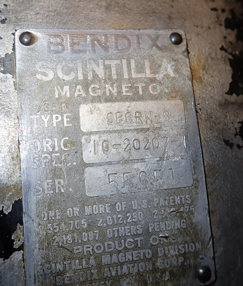 Vintage Bendix SB6RN-8 Scintilla Aircraft Magneto 10-20207-1 (Untested ...