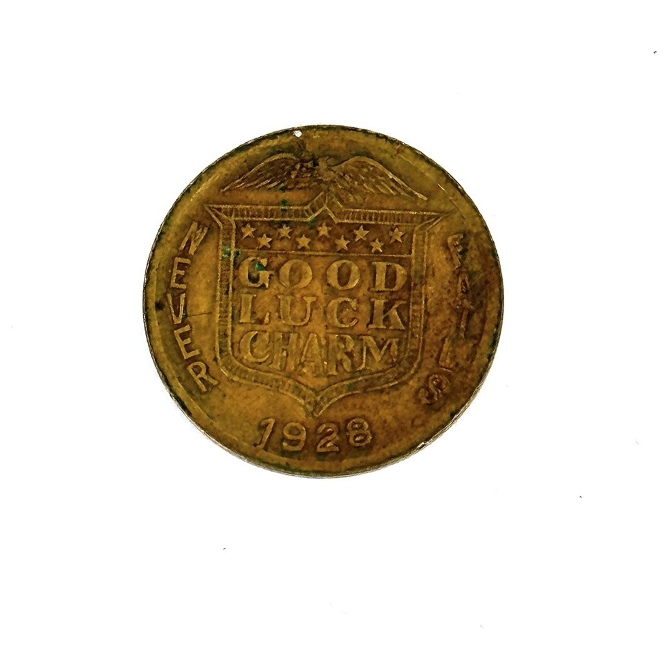 1928 MAGICIAN HOWARD THURSTON MAGIC GOOD LUCK BRONZE COIN OR TOKEN ...