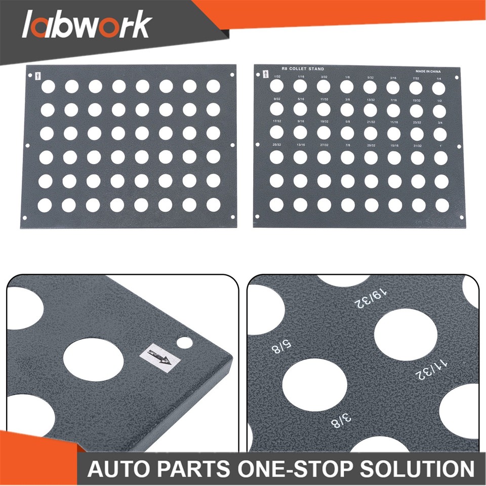 Labwork Heavy Duty R8 Collet Organizer - 48 Hole Rack for 0.98" Shank ...