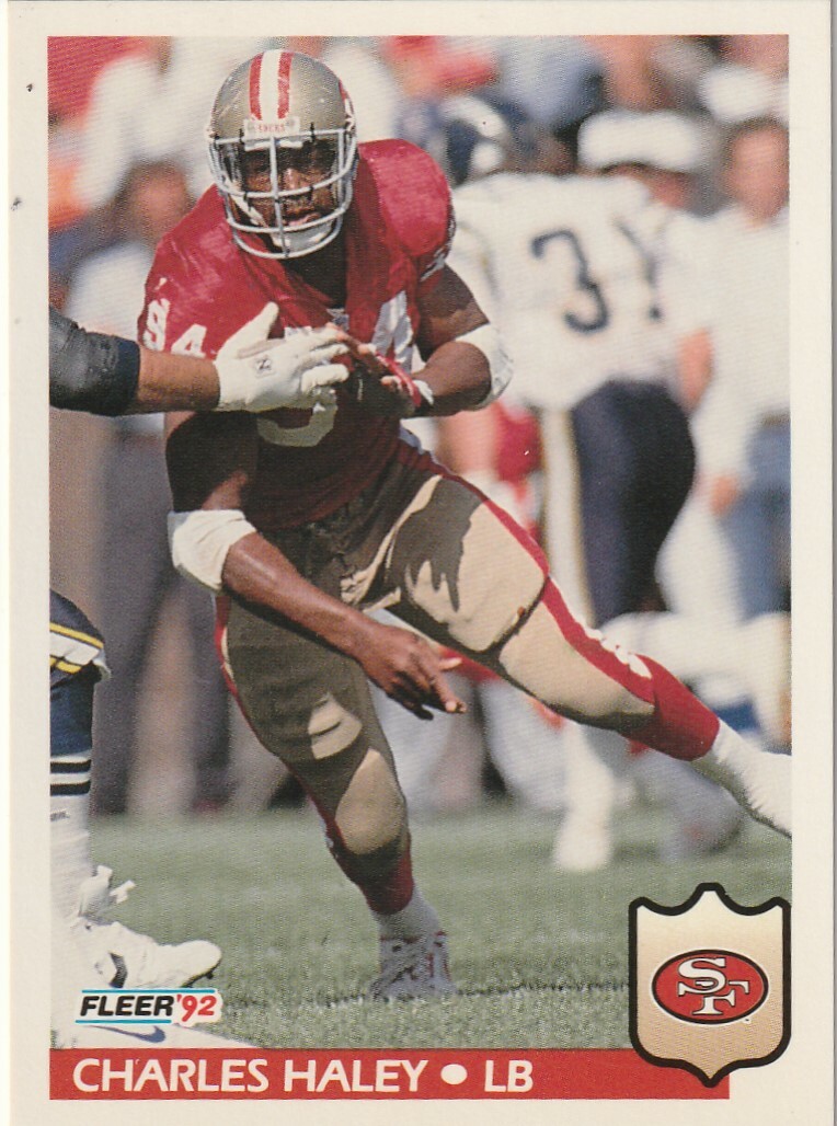FREE SHIPPING-MINT-1992 Fleer Charles Haley #377-PLUS 49ERS BONUS CARDS ...