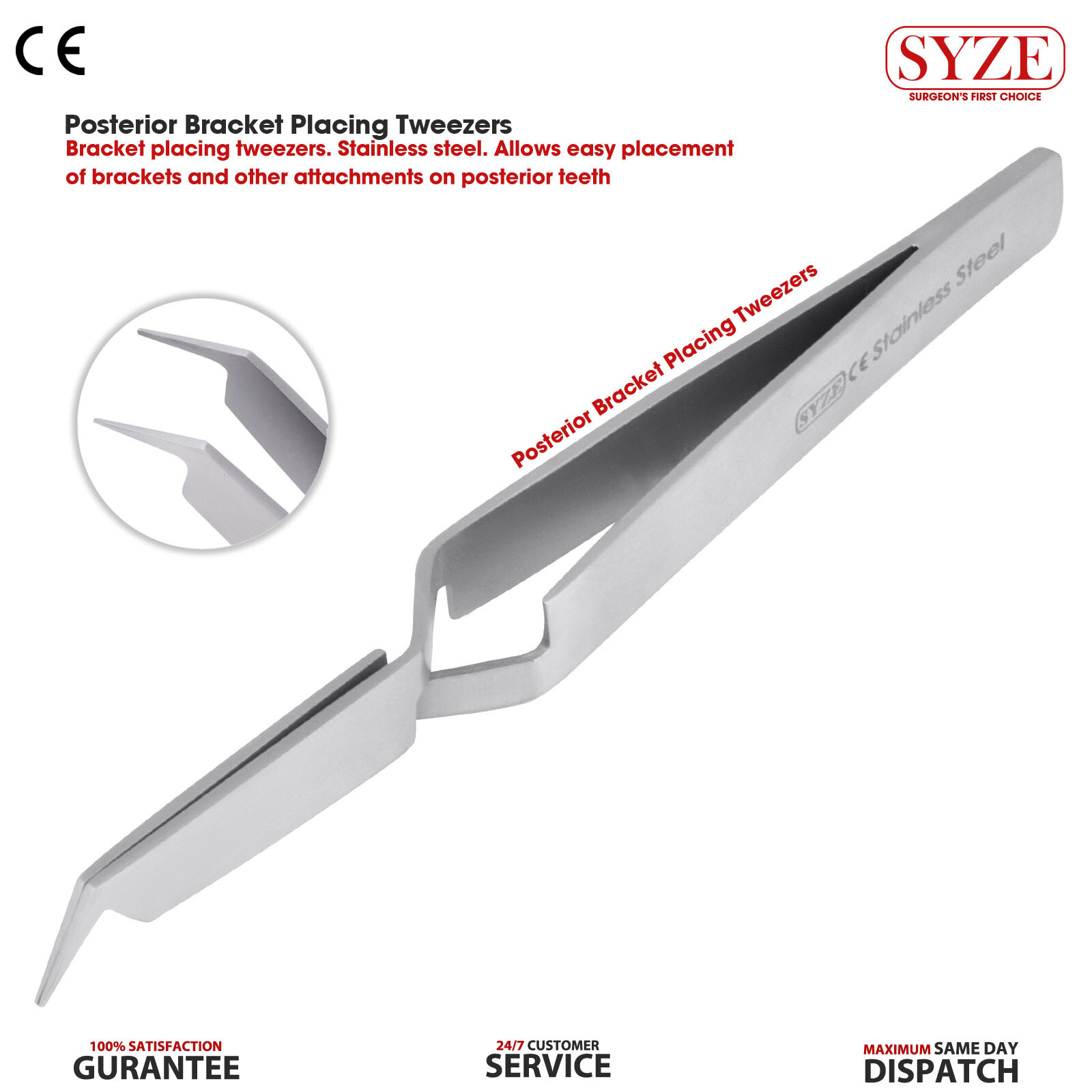 Direct Bonding Bracket Holder Tweezers Ortho Bracket Placement Tweezers ...