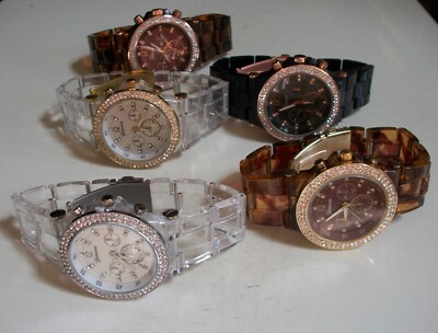 Women's Tortoise Shell, Black, Clear, Rose Gold, Gold Finish Stone ...
