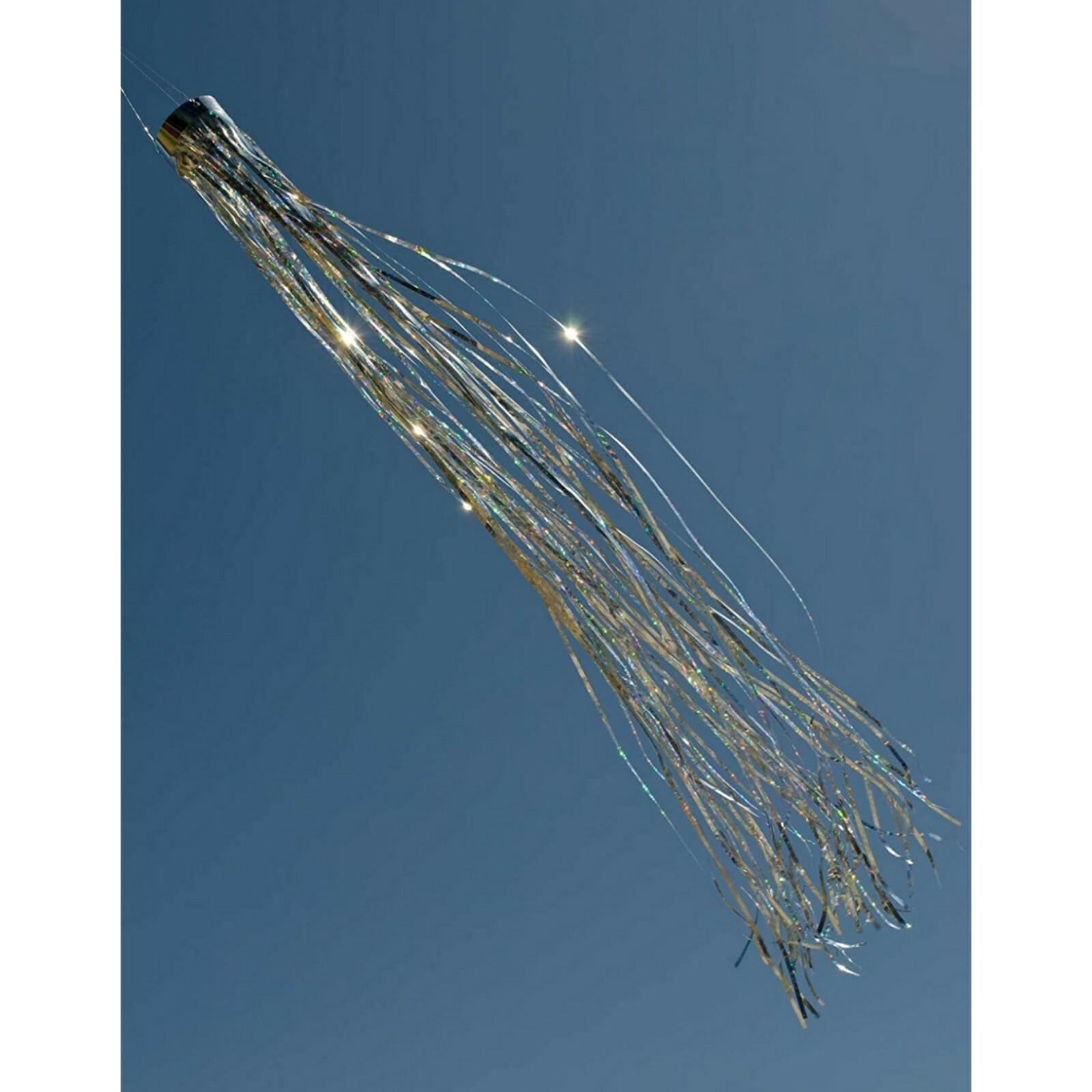 HOLOGRAPHIC MYLAR WINDSOCK RAINBOW SILVER ITB9052 DECORATIVE BIRD PEST ...