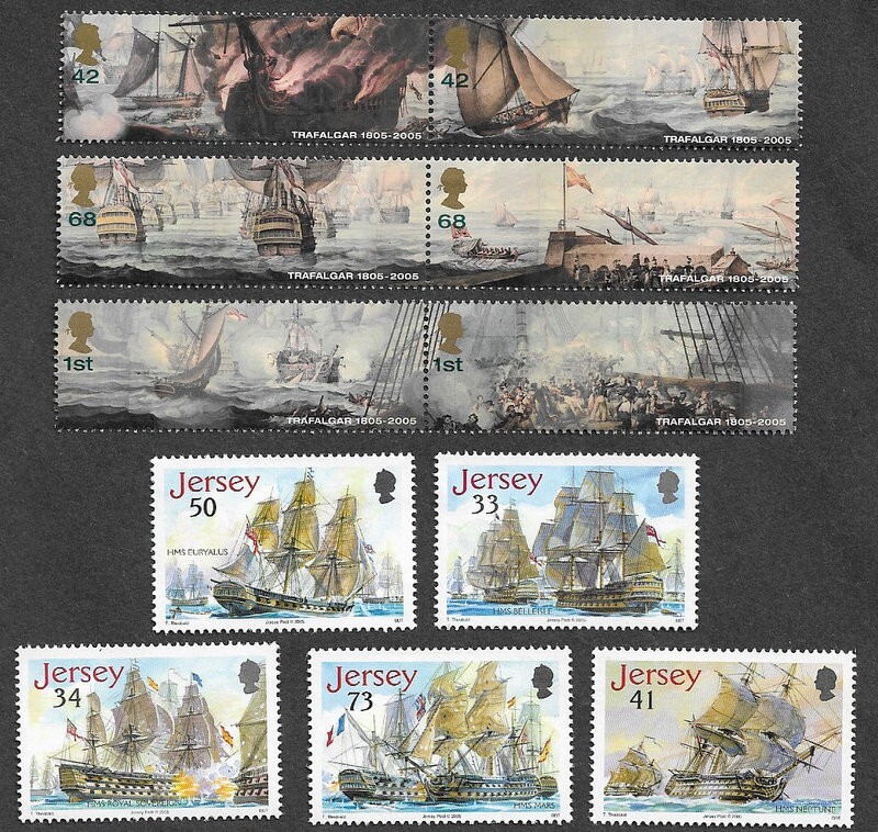 BATTLE OF TRAFALGAR GREAT BRITAIN & JERSEY MNH MILITARY SHIPS 2005 | eBay