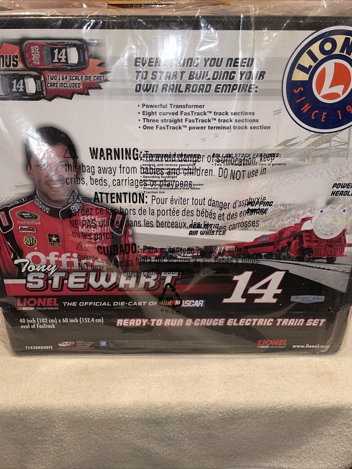 Lionel Tony Stewart NASCAR Train Set R2R O Gauge NEW SEALED | eBay