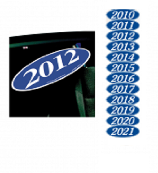 2010-2021 CAR DEALER OVAL MODEL YEAR STICKER LARGE WINDSHIELD STICKER ...