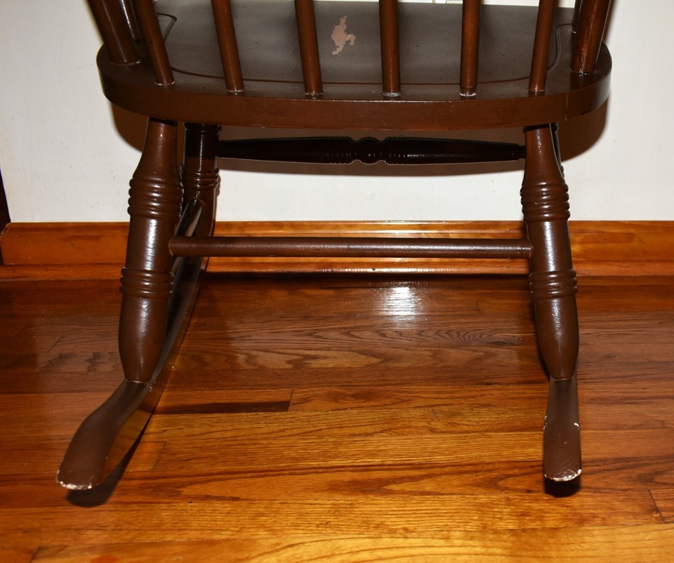 Antique Bent Wood Windsor Colonial Rocking Chair Rocker 40.5 " Tall | eBay