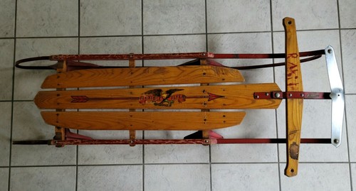 VERY RARE VINTAGE ORIGINAL 1964 FLEXIBLE FLYER SLED. 8" CLEARENCE RAIL ...