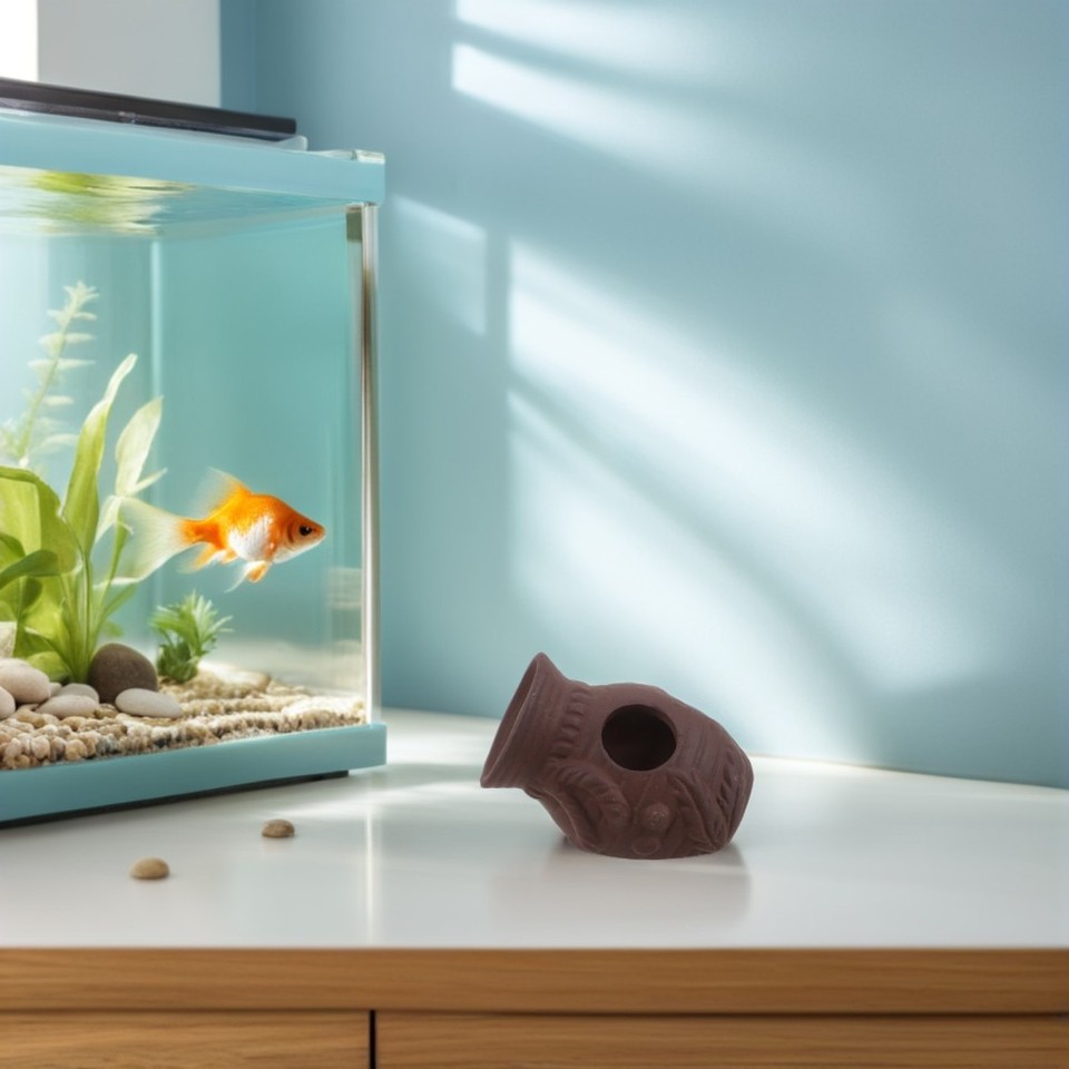 Fish Tank Clay Pot Landscaping Cave Aquarium Decorations Underground ...