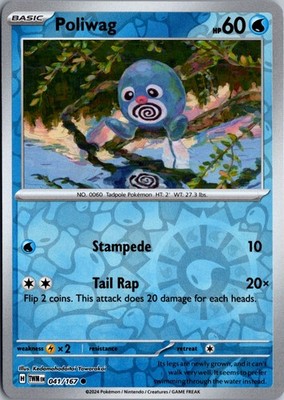 Poliwag Reverse Holo Common SV06: Twilight Masquerade 041/167 NM | eBay