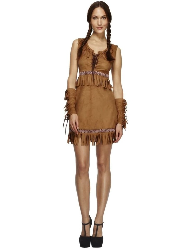 Smiffys Fever Pocahontas Costume, Brown (Size M) | eBay
