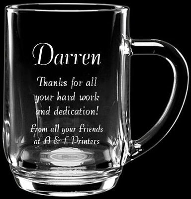 Personalised Glass Tankard Engraved Retirement Present With Free Gift ...