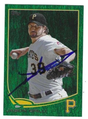 Signed JASON GRILLI Pittsburgh Pirates 2013 Topps Emerald #174 w/ Show ...