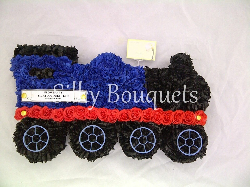 Train Funeral Flower Tribute Baby Boy Artificial Silk Wreath Memorial ...