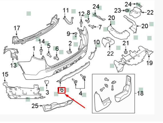 Land Rover Discovery Sport L550 Rear Bumper Lower Cover LR077792 ...