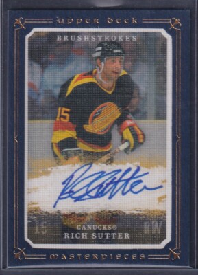 RICH SUTTER - 2008 Upper Deck Masterpieces Brushstrokes Auto #MB-RS ...