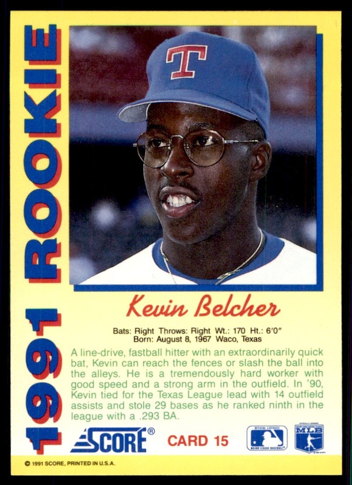 1991 Score Rookies Kevin Belcher Texas Rangers #15 | eBay