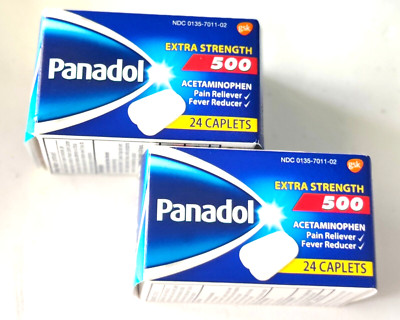 PANADOL 500 mg Extra Strength 48 Caplets Pain Reliever Fever Reducer ...
