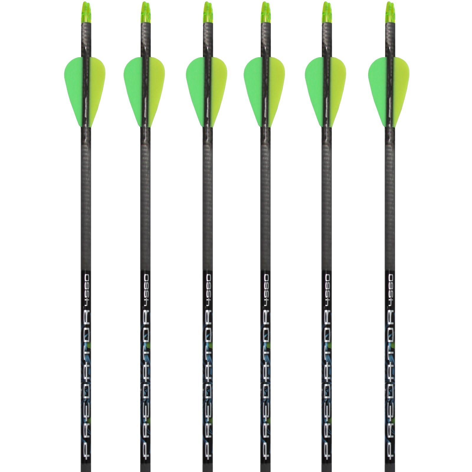 Carbon Express Arrows Predator II 3050 4560 6075 6pk w/2" Vanes Nocks ...