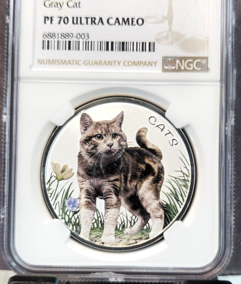 2022 FIJI SILVER 50 CENTS S50C GREY CAT NGC PF 70 ULTRA CAMEO RARE ...