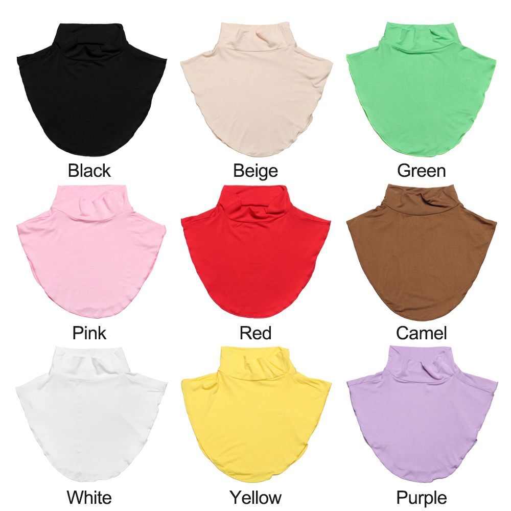 Women High Neck Cover Warm Windproof Fake Collar Muslim Hijab ...