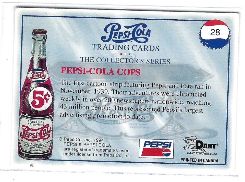 1994 Pepsi-Cola Trading Cards - Pepsi-Cola Cops | eBay