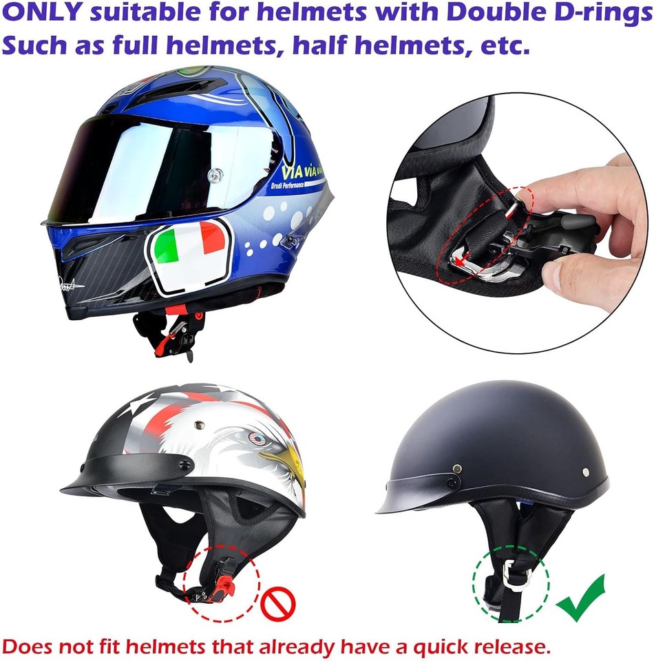 Motorcycle Helmet Quick Release Buckle Kit, Stainless Steel Helmet ...