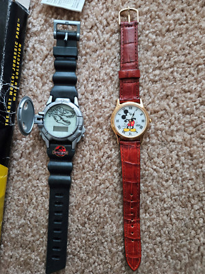 DISNEY MICKY MOUSE Mother Of Pearl VINTAGE JAPAN V500-7A30 LORUS QUARTZ ...