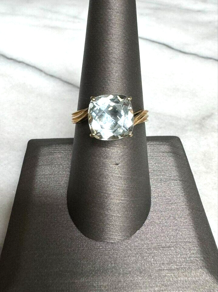 YELLOW GOLD AND GOSHENITE RING SIZE 8 | eBay