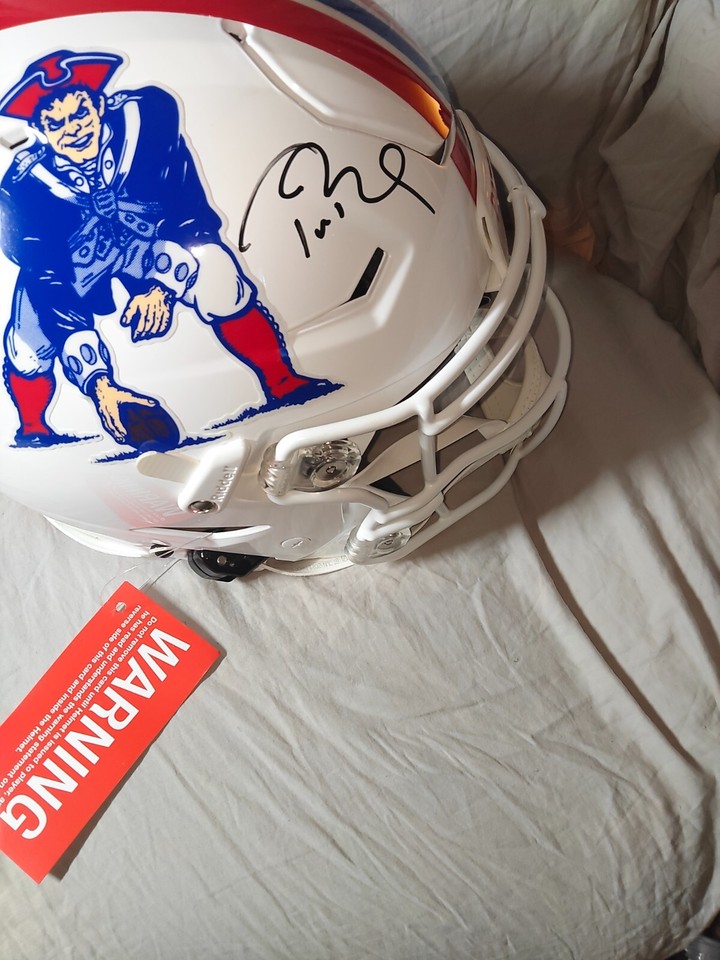 Tom Brady THROWBACK Patriots Signed Full Size Speed Flex Helmet ...