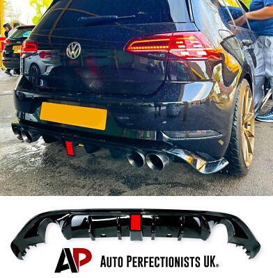 VW Golf MK7.5 GTI GTD TSI TDI TCR Style Rear Valance Diffuser Spoiler ...