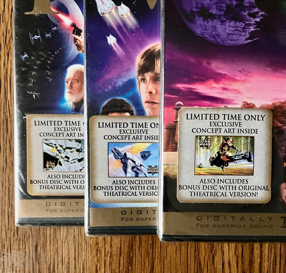 NEW Star Wars Limited Edition Original Theatrical Unaltered Trilogy DVD ...