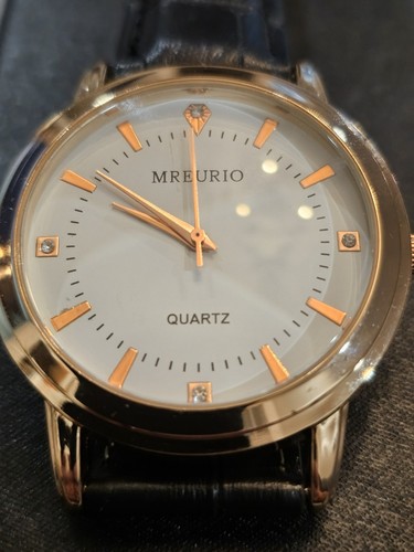 Mreurio Watch Quartz Mens Classic Casual Gold Tone White Dial Watch ...
