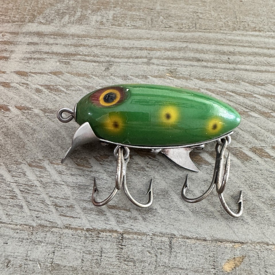 Vintage Clark Water Scout Wooden Fishing Lure Frog Color | eBay