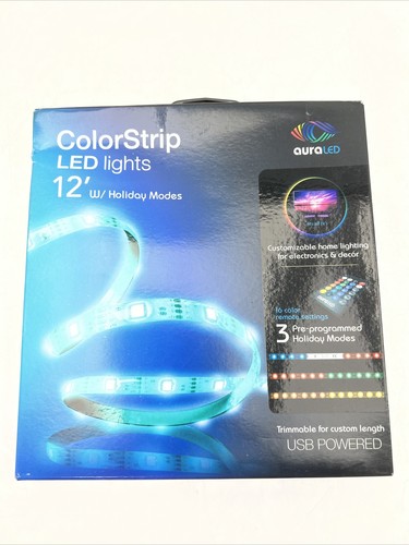 AuraLED ColorStrip Led lights 12’ w/Holiday Modes NEW | eBay