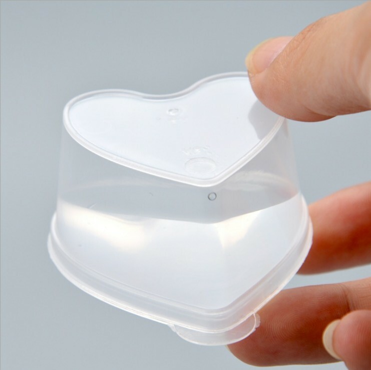 10 Pcs Mini Clear Plastic Heart Shape Storage Box Case Container Bead ...
