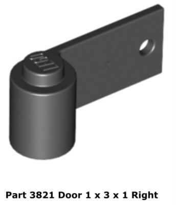 Lego 1x 3821 Black Door 1 x 3 x 1 Right Space Cruiser 487 924 From Set ...
