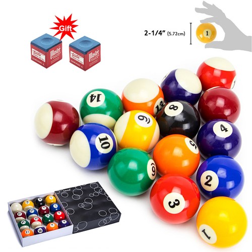 2-1/4" Standard Regulation Size Billiard Balls Set 16-Piece Pool Table ...