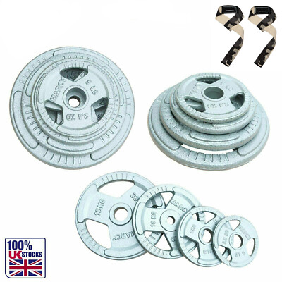 TRI-GRIP Cast Iron Disc Weight Plates EZ Bar Curl Barbell Weights ...