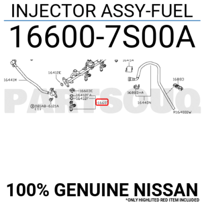 166007S00A Genuine Nissan INJECTOR ASSY-FUEL 16600-7S00A | eBay